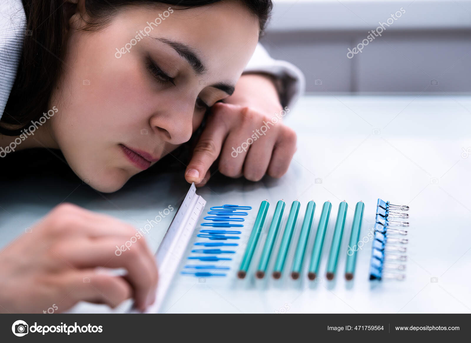 Obsessed Compulsive Perfectionist Ocd Disorder Arrange Anxiety — Stock ...