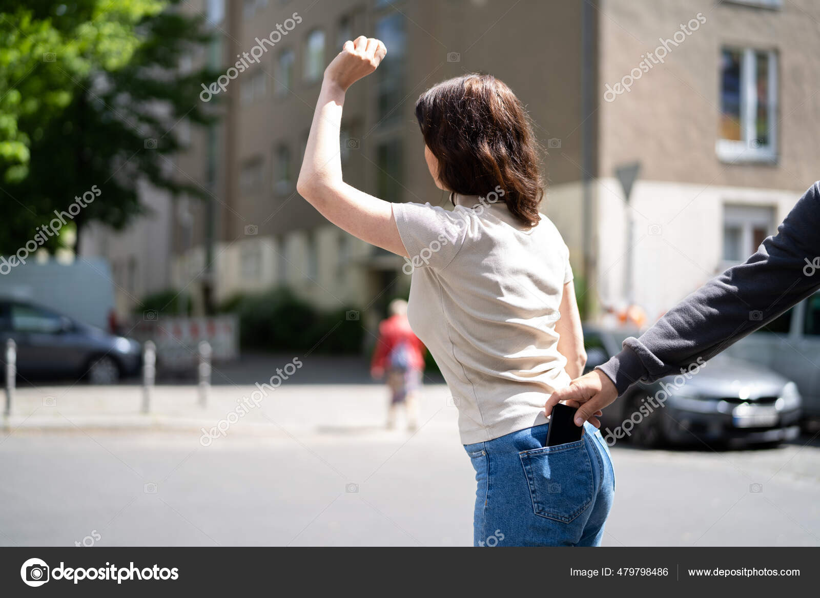 Ladrão Roubar Carteira Bolso Roubo Roubo — Foto © AndreyPopov #479798486