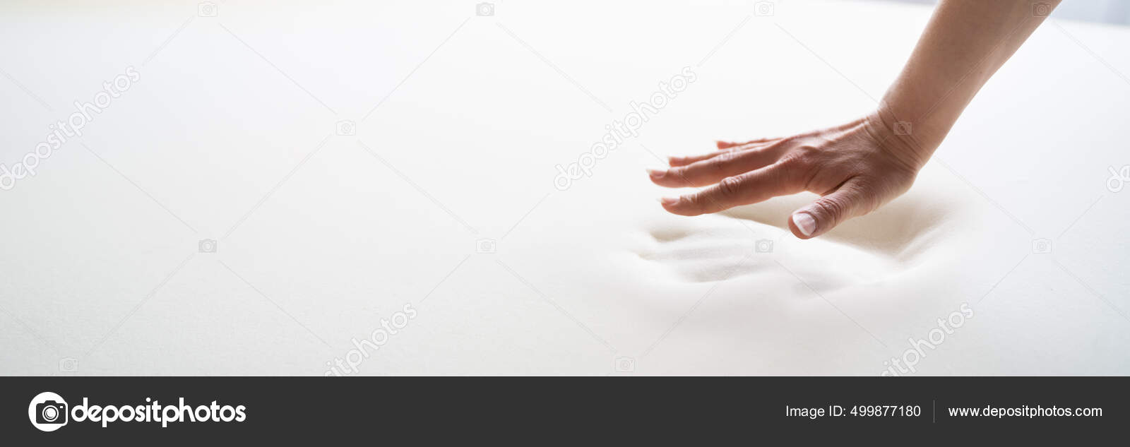 Hand Testing Orthopedic Memory Foam Core Mattress Stock Photo by ...