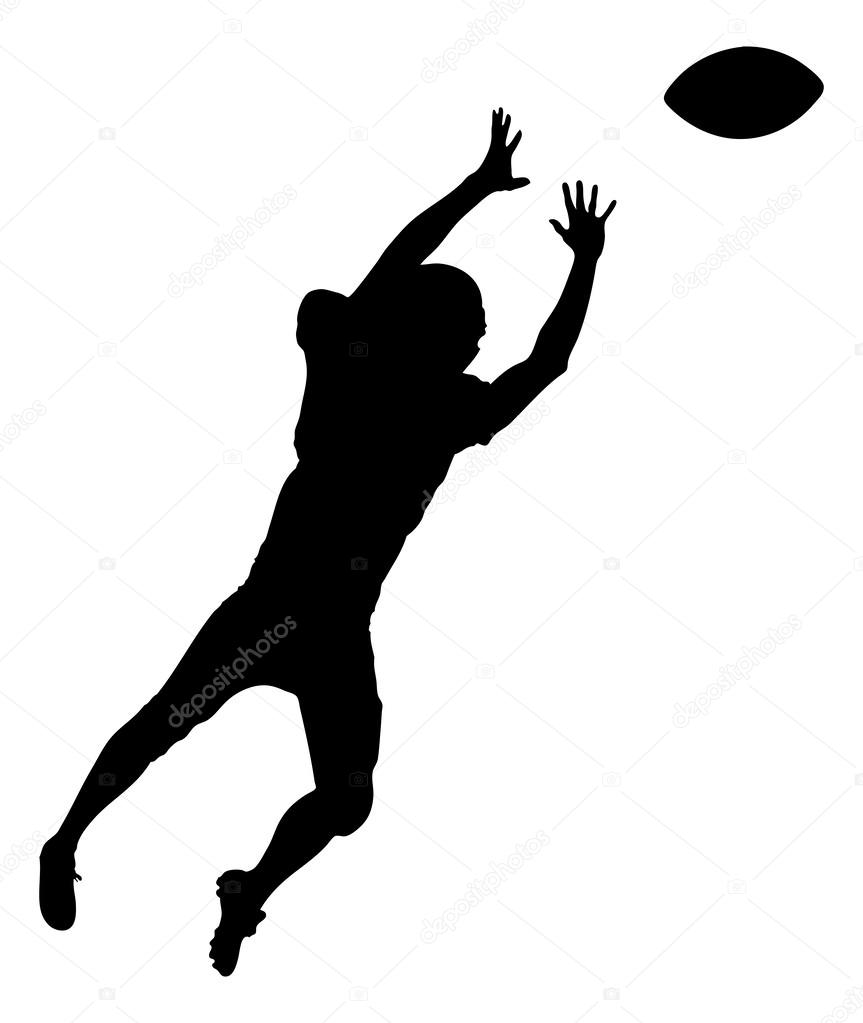 American Football Player Catching Silhouette