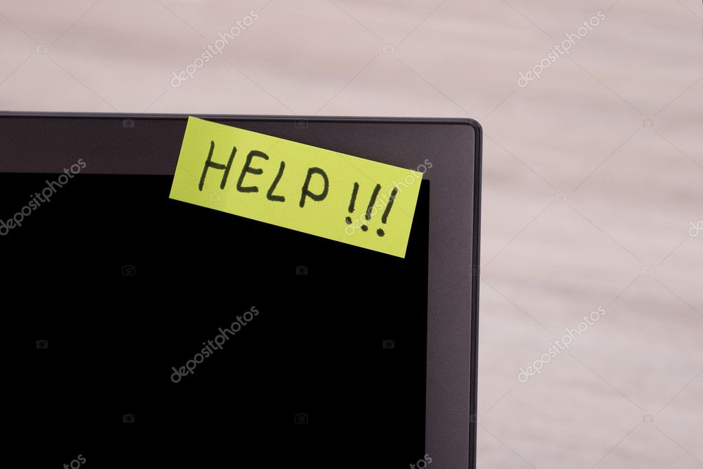 Help Note On Laptop — Stock Photo © AndreyPopov #58792985