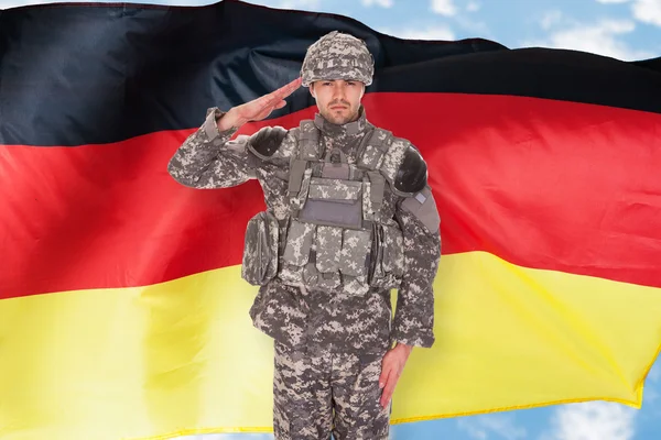 German Soldier Saluting - Stock Image - Everypixel
