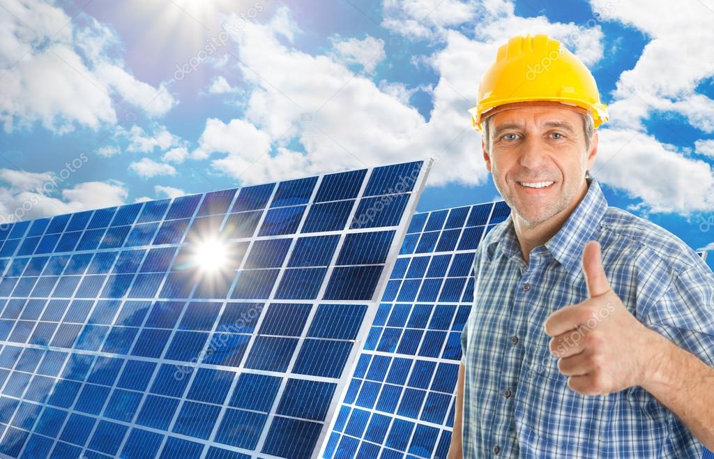 Man Solar System Installation