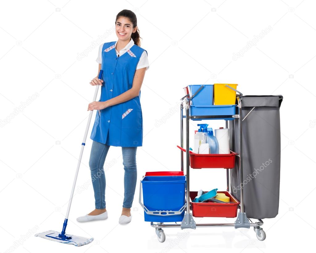 Happy Female Janitor — Stock Photo © AndreyPopov #97127424