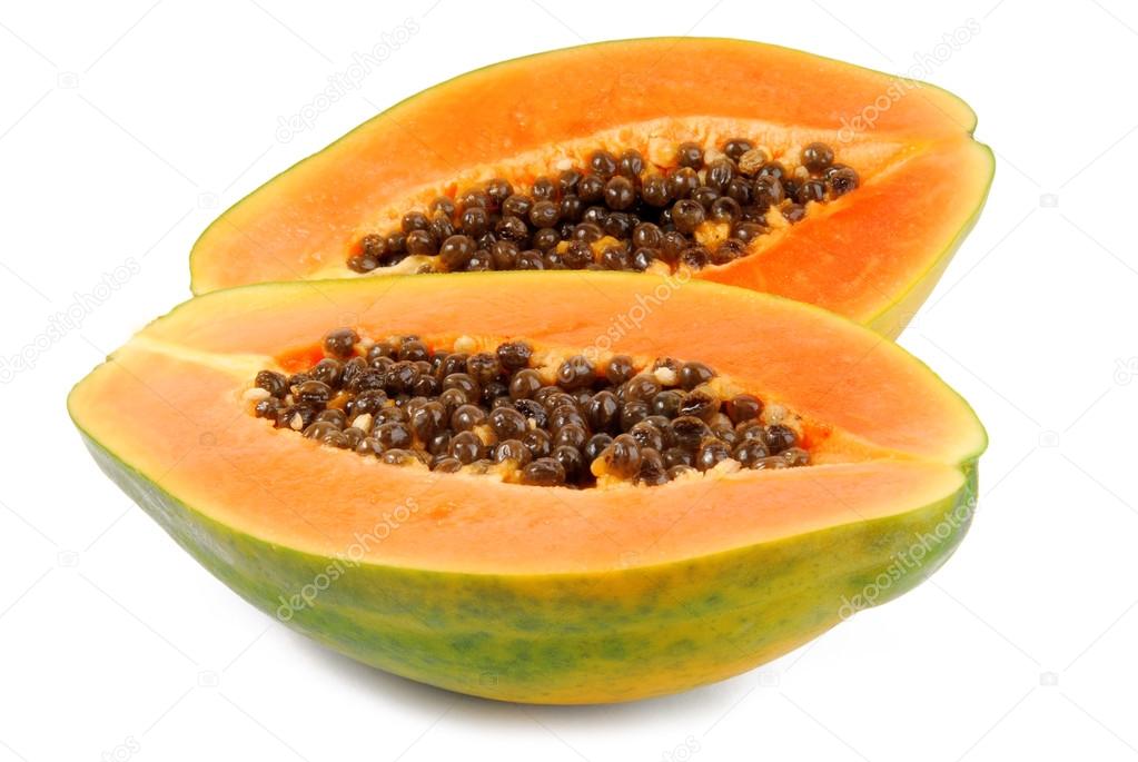 Papaya fruit isolated on white Stock Photo by ©severija 64634035