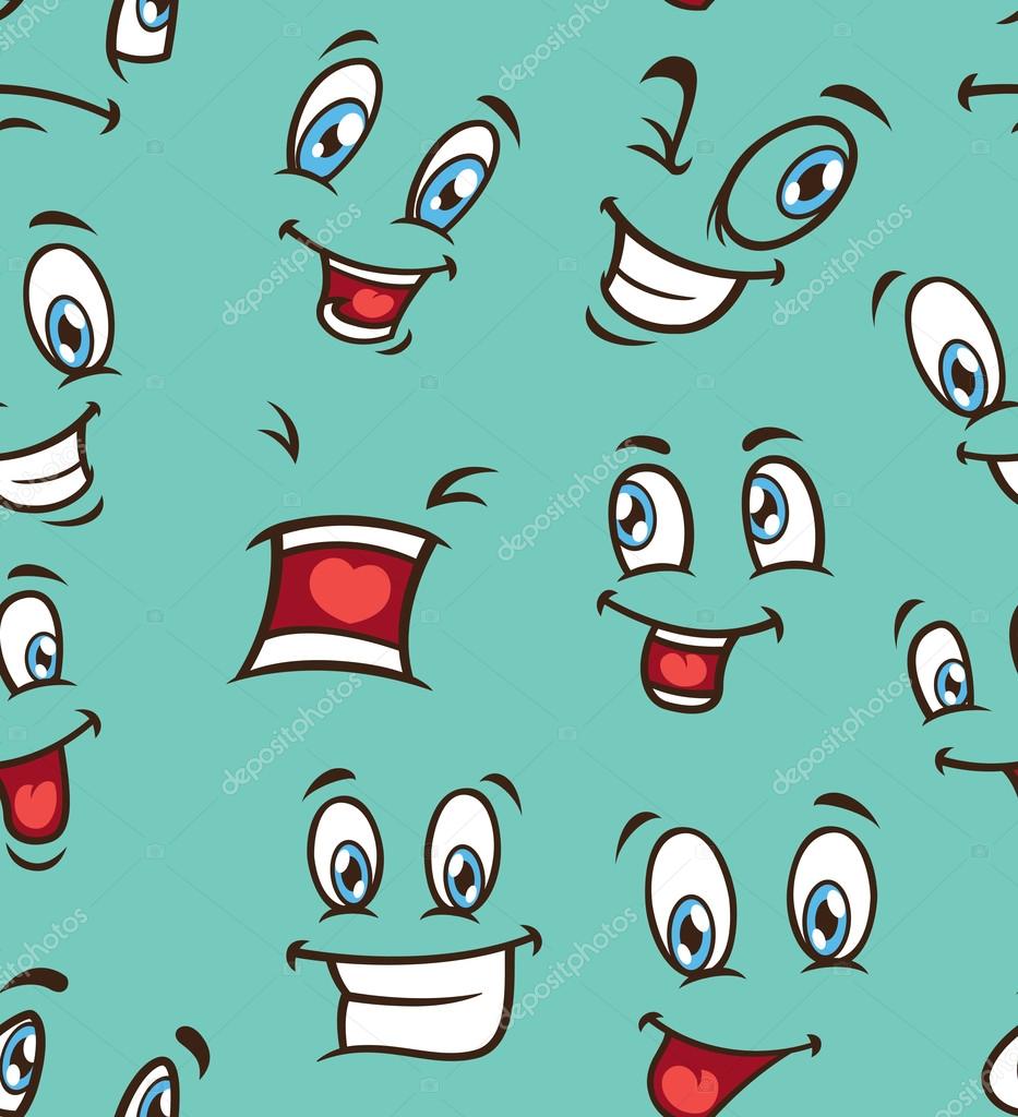 Cartoon face seamless background Stock Vector Image by ©mhatzapa #107213788