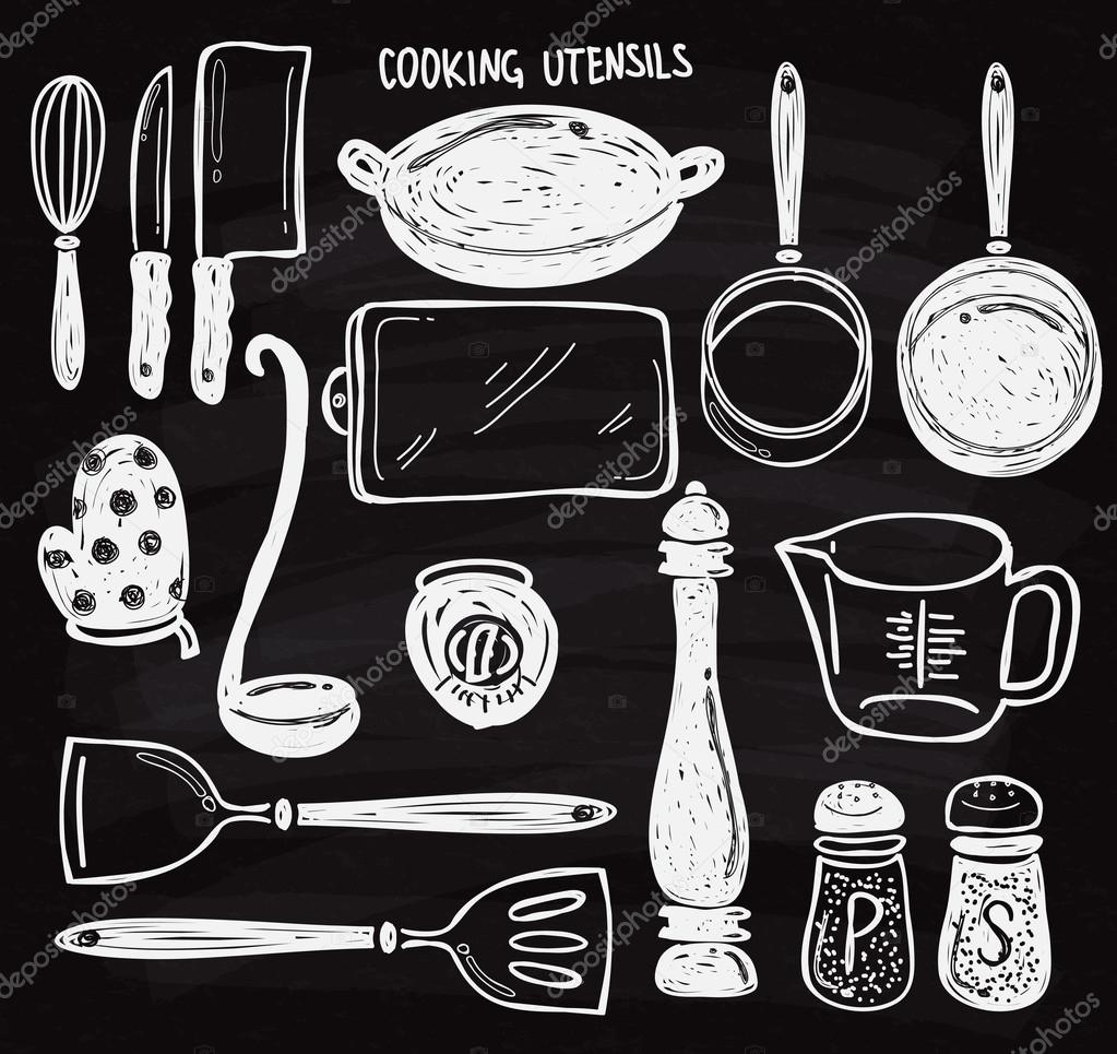 Cooking utensils icons set — Stock Vector © mhatzapa #107220314