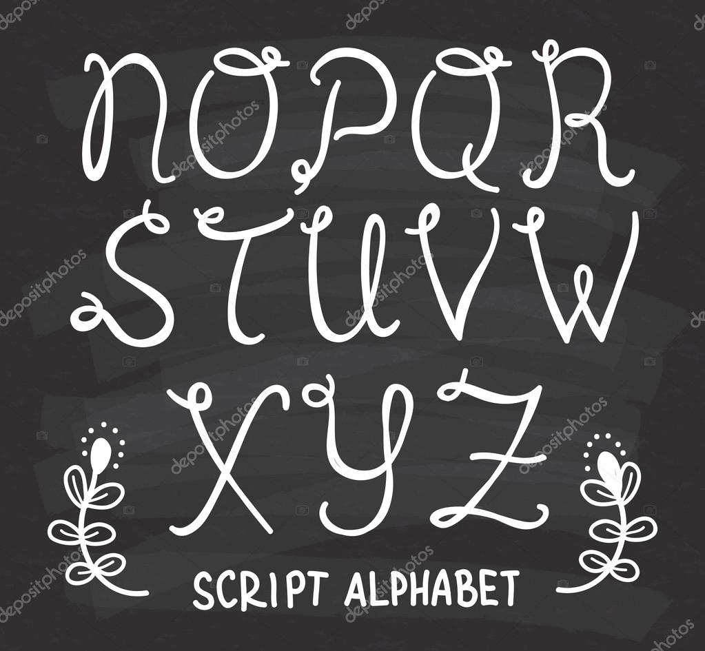 Set of script alphabet letters Stock Vector Image by ©mhatzapa #107229538