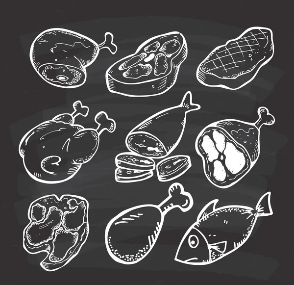 Meat doodle Vector Art Stock Images | Depositphotos
