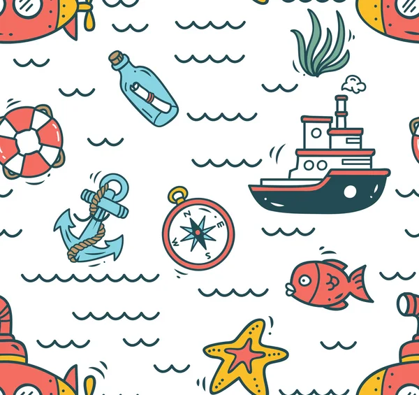 Cartoon nautical background Stock Vector Image by ©mhatzapa #124295838