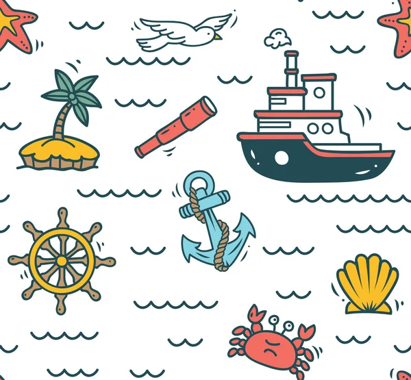 Cartoon nautical background Stock Vector Image by ©mhatzapa #124297236
