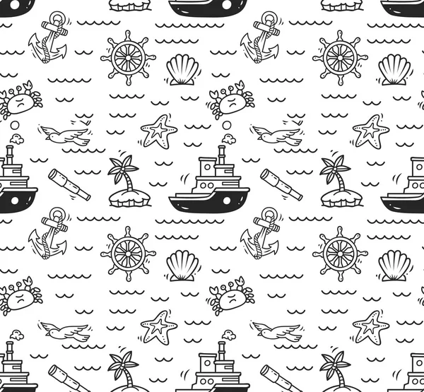 Cartoon nautical background Stock Vector by ©mhatzapa 124310894
