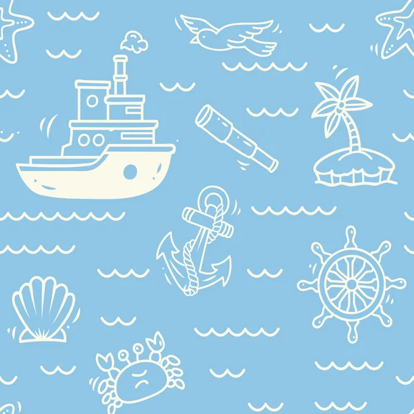 Cartoon nautical background Stock Vector by ©mhatzapa 124310894