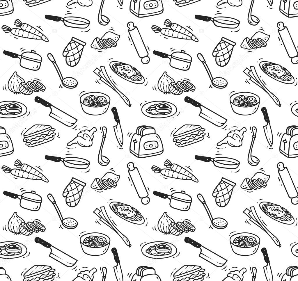 Cooking themed seamless background Stock Vector by ©mhatzapa 124299074