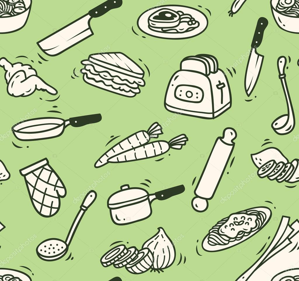 Cooking themed seamless background Stock Vector Image by ©mhatzapa ...