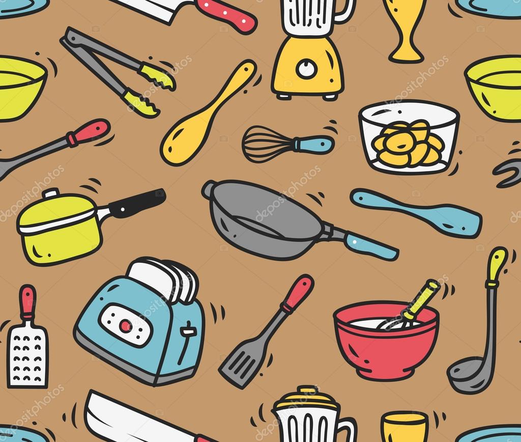 Cooking utensils seamless background Stock Vector Image by ©mhatzapa ...