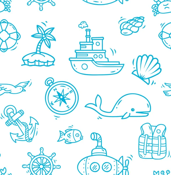 Cartoon nautical background Stock Vector Image by ©mhatzapa #124297236