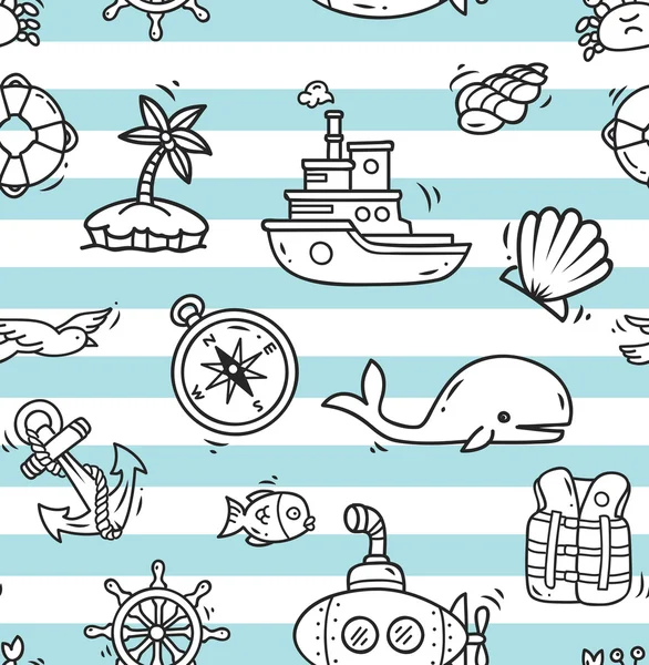 Cartoon nautical background Stock Vector Image by ©mhatzapa #124297236
