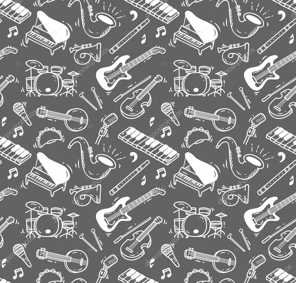 Music instruments background Stock Vector Image by ©mhatzapa #124310118