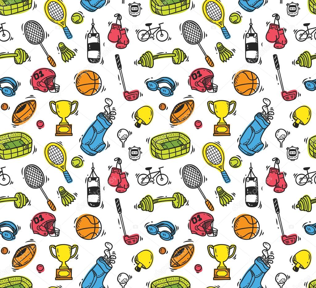 Sport equipment seamless background Stock Vector Image by ©mhatzapa ...