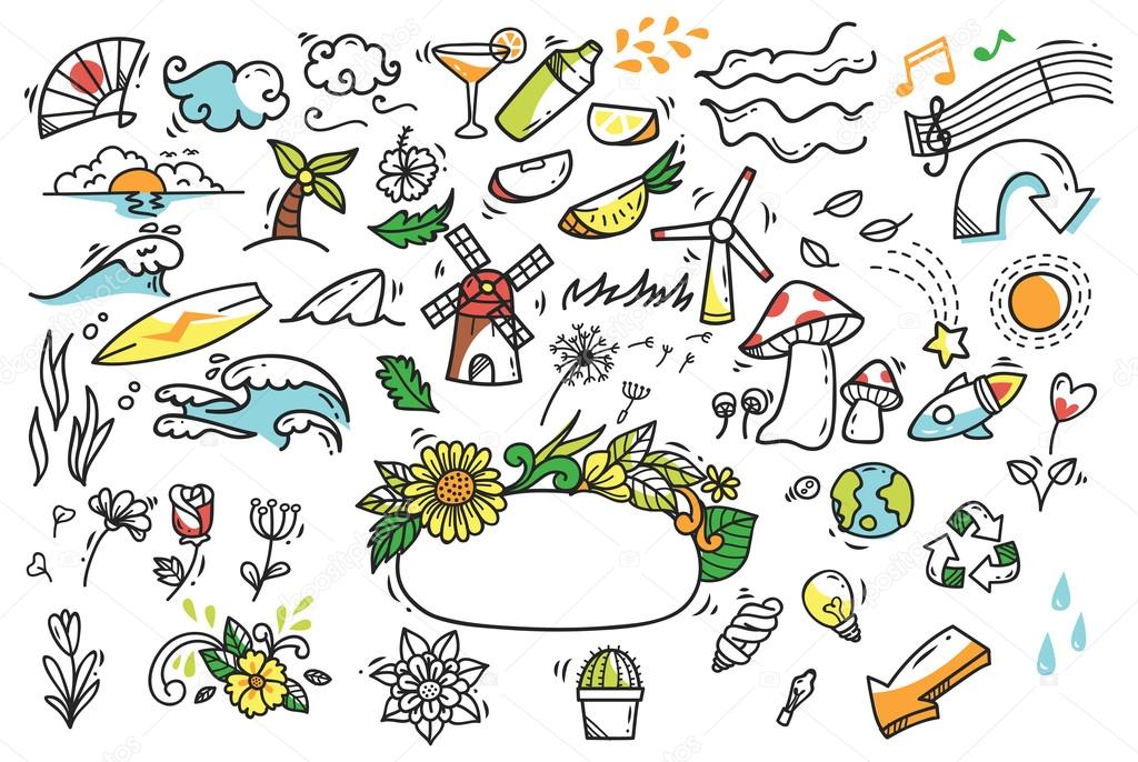 Set of hand drawn doodle Stock Vector Image by ©mhatzapa #124314982