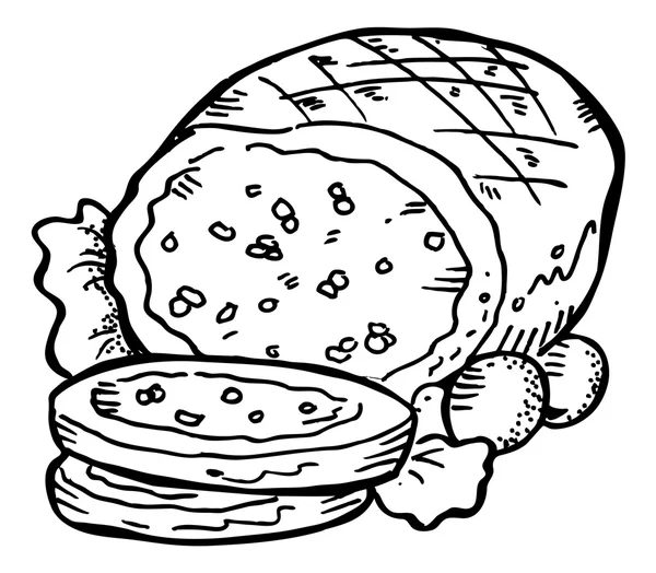 Černé a bílé kreslené maso — Stockový vektor #101473440