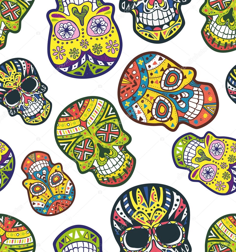 Sugar skull pattern Stock Vector Image by ©mhatzapa #59808489