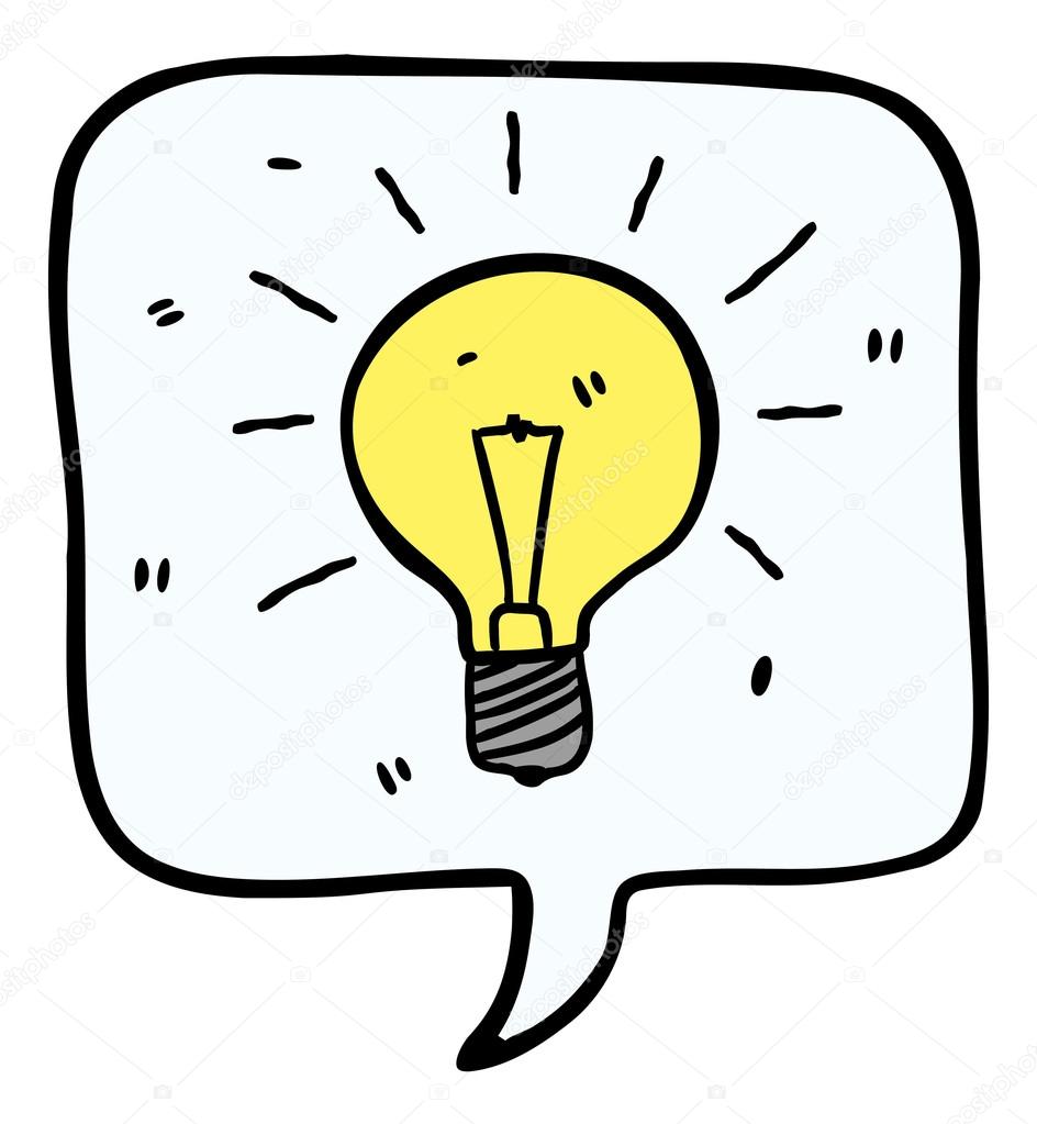 Light Bulb With Thinking Bubble Bubble, Chat, Idea, Lightbulb, Speech,