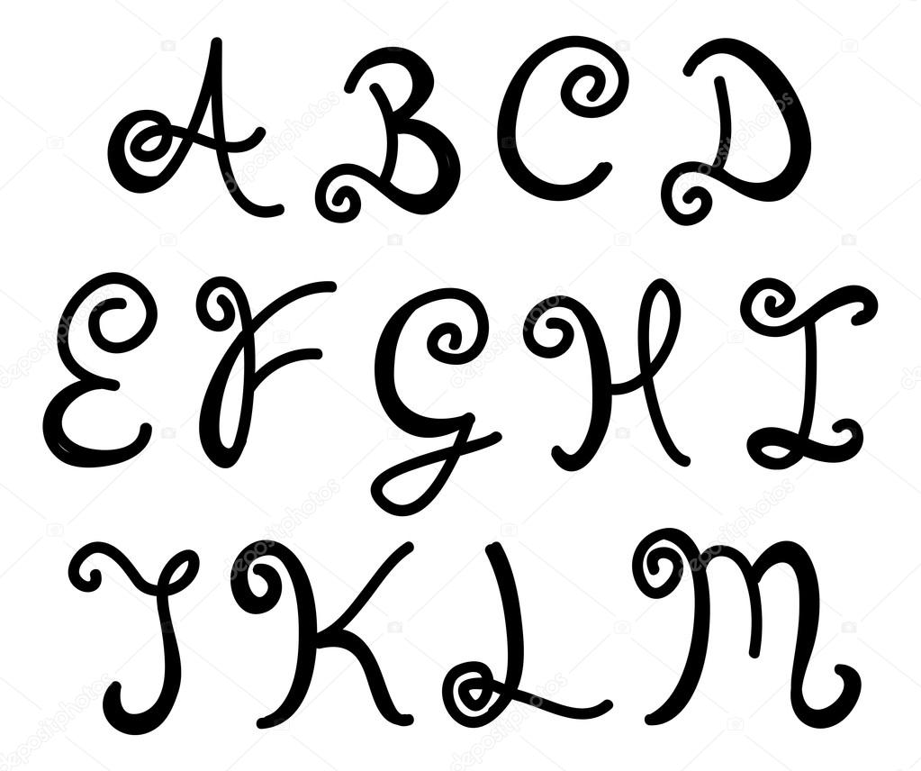 Script Curly Letters Alphabet