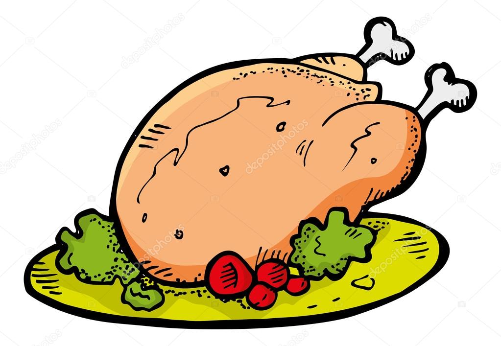 Cartoon Cooked Chicken