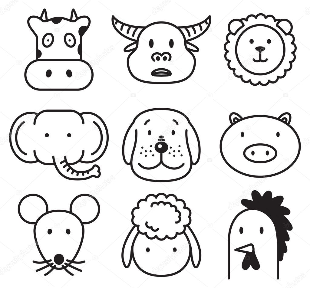 Cartoon animals icons Stock Vector by ©mhatzapa 81206384