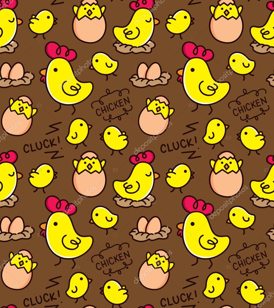 Cartoon chicken background — Stock Vector © mhatzapa #81209680