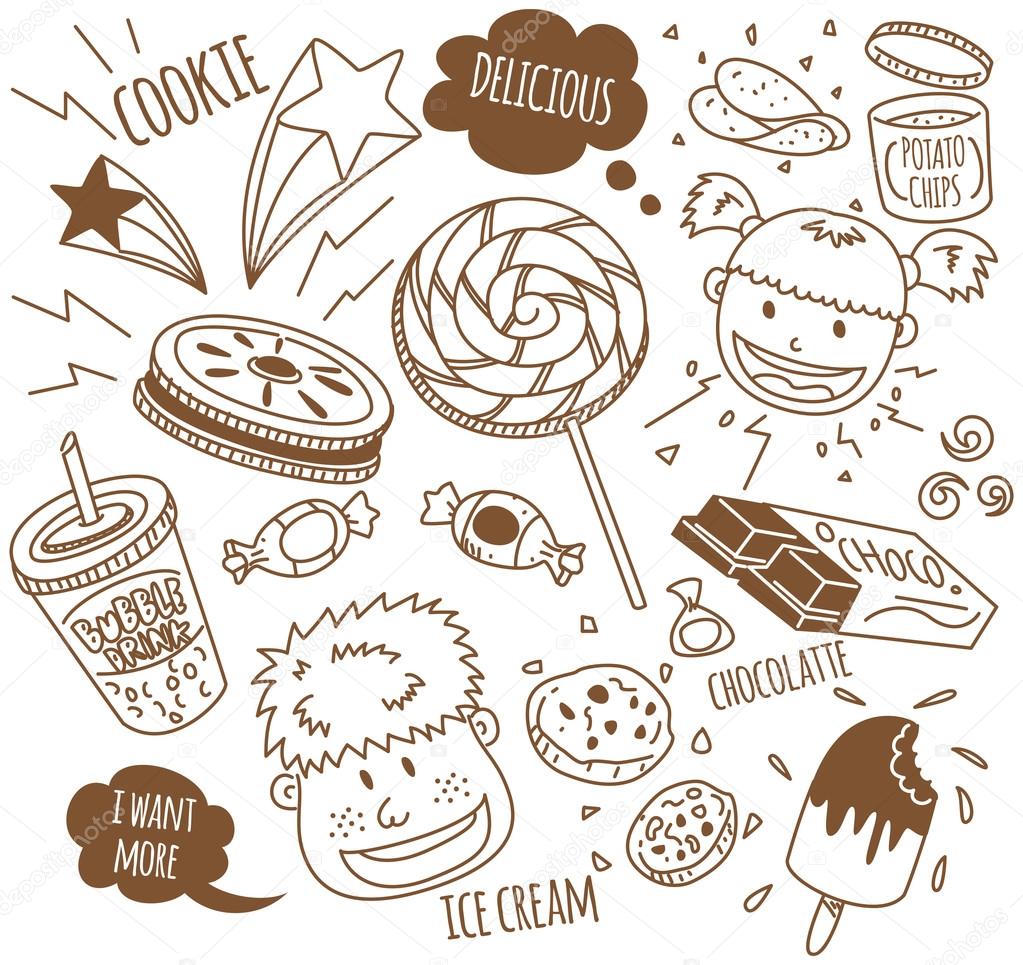 botanas dibujos animados con niños felices — Archivo Imágenes ...