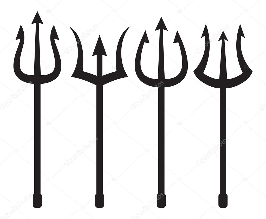 Set of black trident symbols. vector illustration premium vector in ... Set of black trident symbols. vector illustration premium vector in ...
