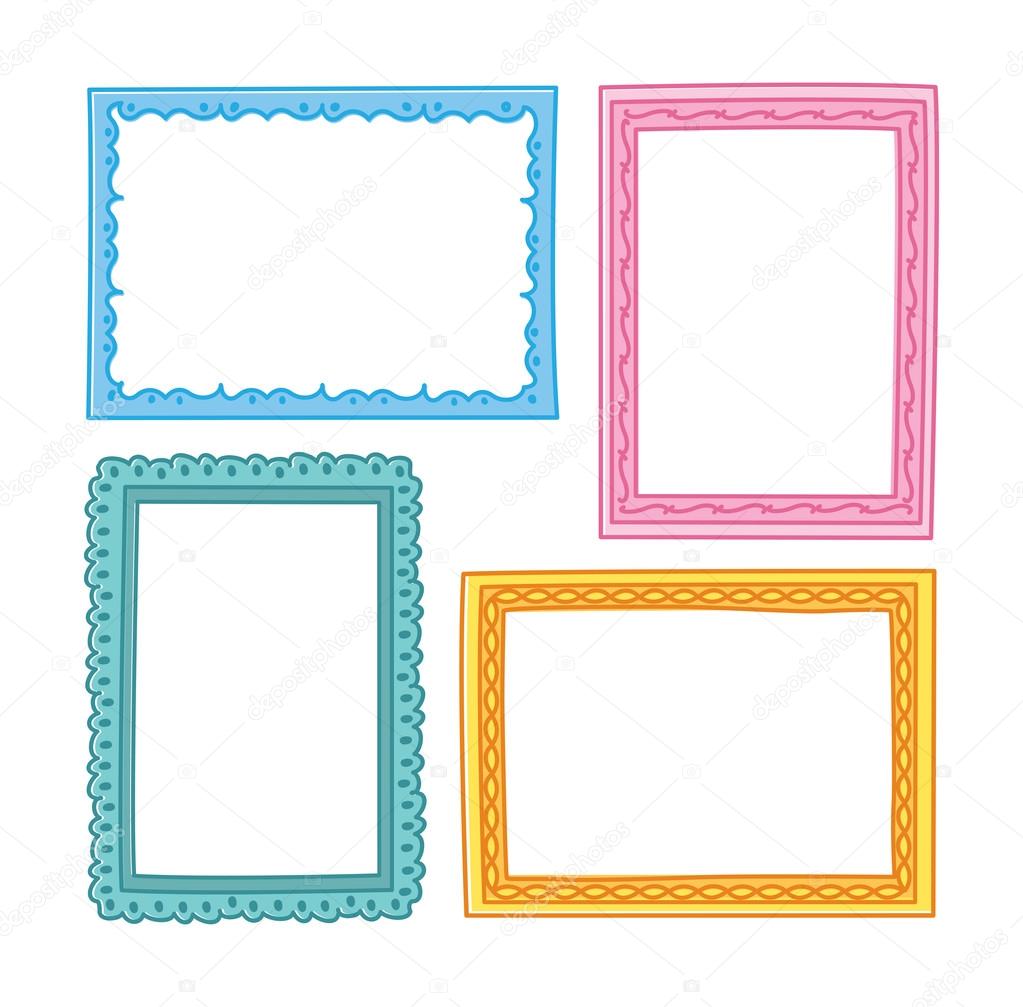Set of colorful vintage frames Stock Vector by ©mhatzapa 89580714