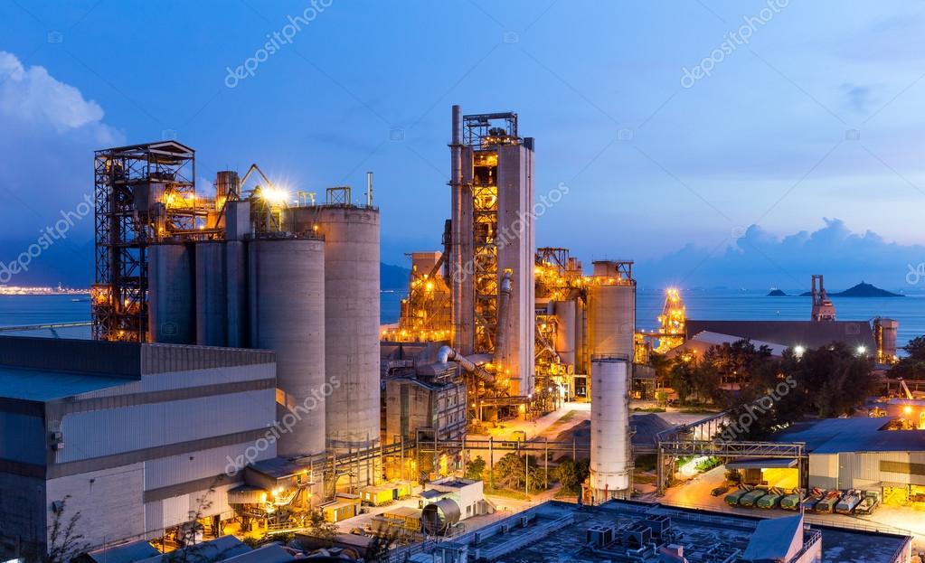 Industrial cement factory at night Stock Photo by ©leungchopan 115168676 Industrial cement factory at night Stock Photo by ©leungchopan 115168676