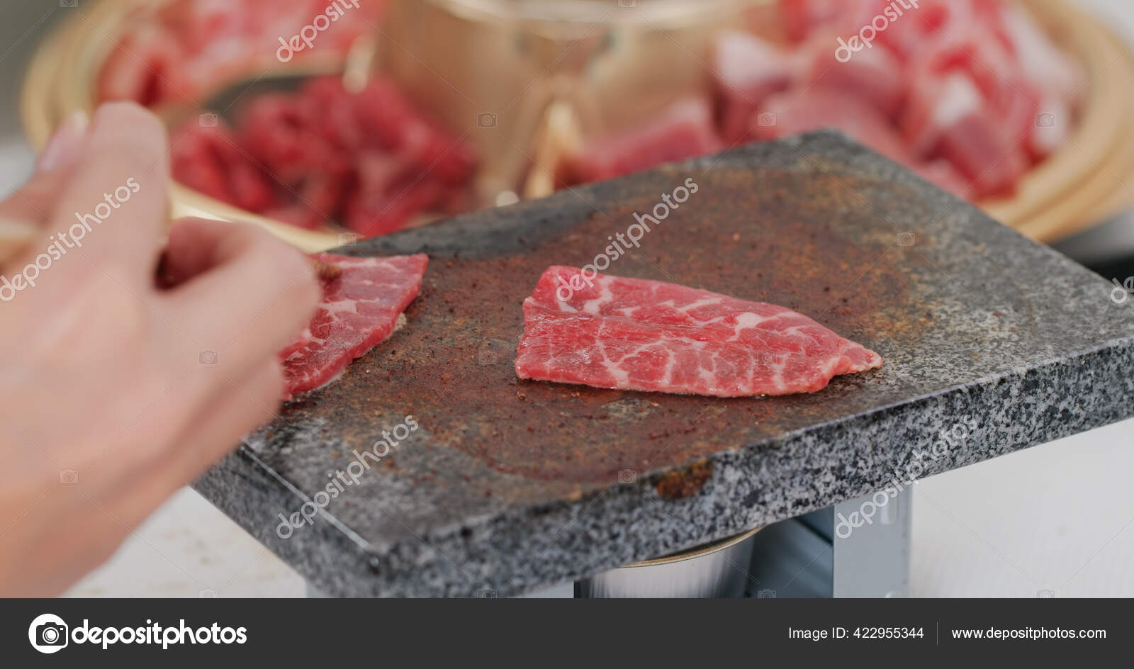 Grill Beef Meat Rock Stone Stock Photo by ©leungchopan 422955344