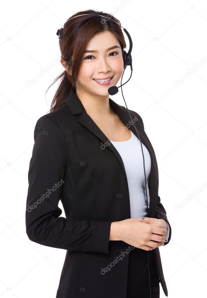Asian female call center operator — Stock Photo © leungchopan #66090383