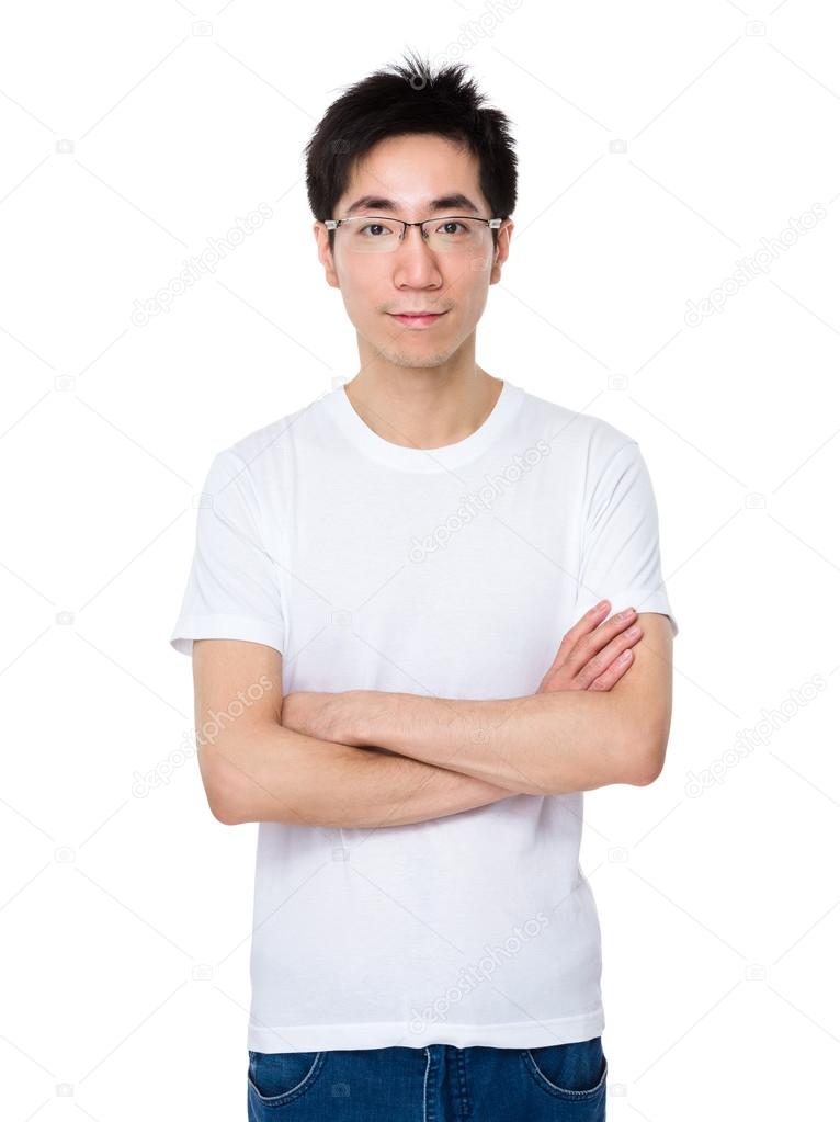 Asian young man in white t-shirt — Stock Photo © leungchopan #77135171 Asian young man in white t-shirt — Stock Photo © leungchopan #77135171