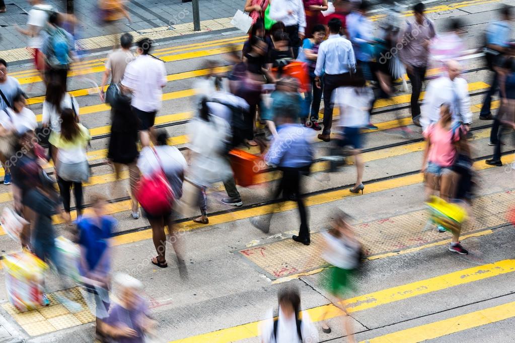 People on zebra crossing busy street — Stock Photo © leungchopan #78330094