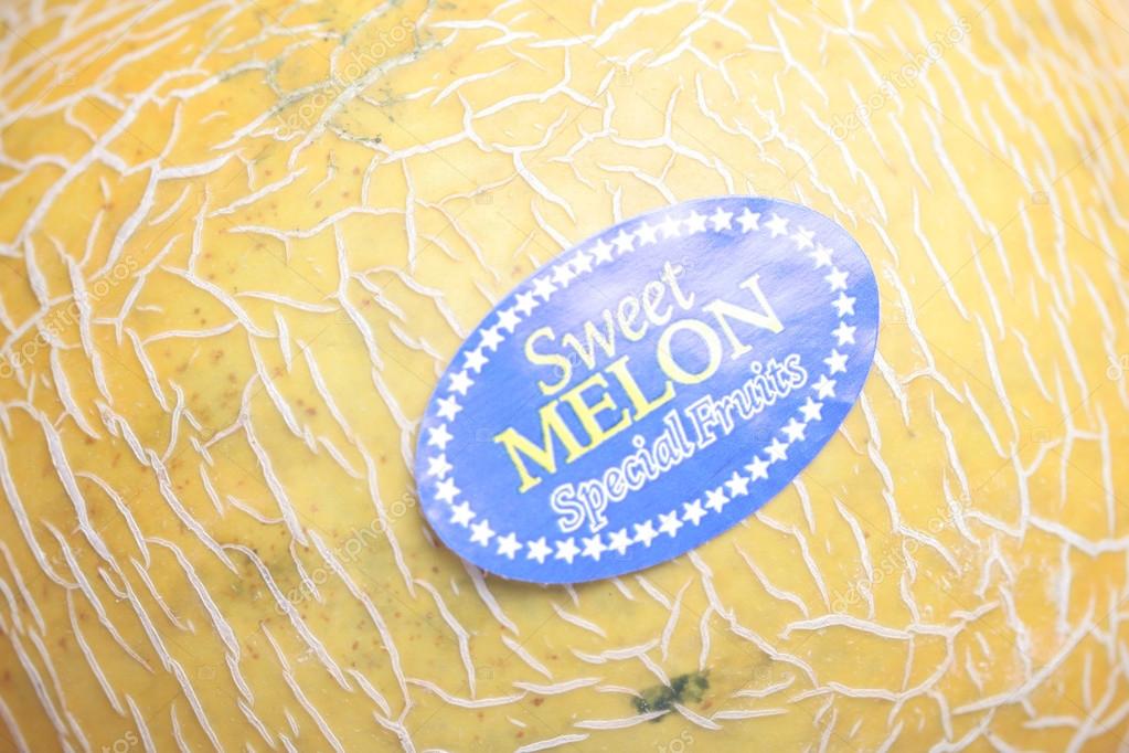 Fresh Labeled melon Stock Photo by ©londondeposit 69081833