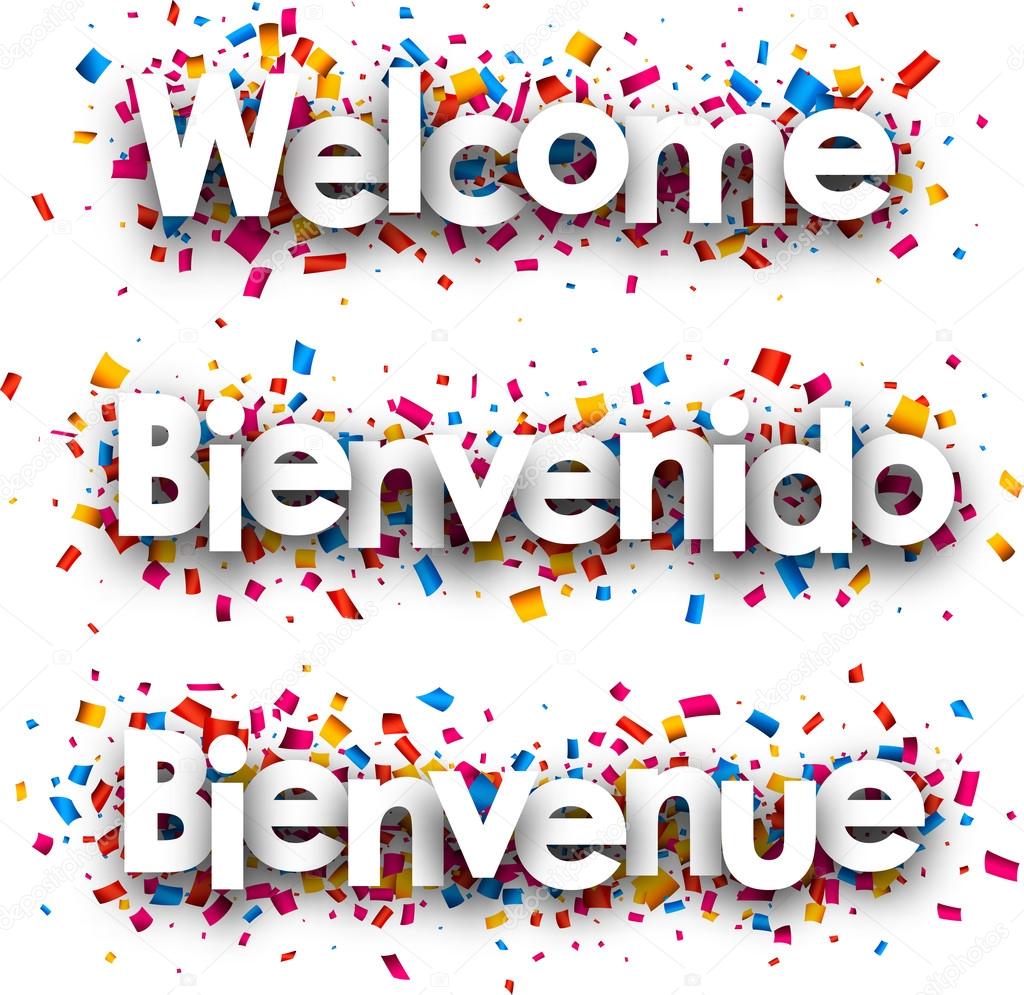 Banner de papel de bienvenida . vector, gráfico vectorial © Maxborovkov ...