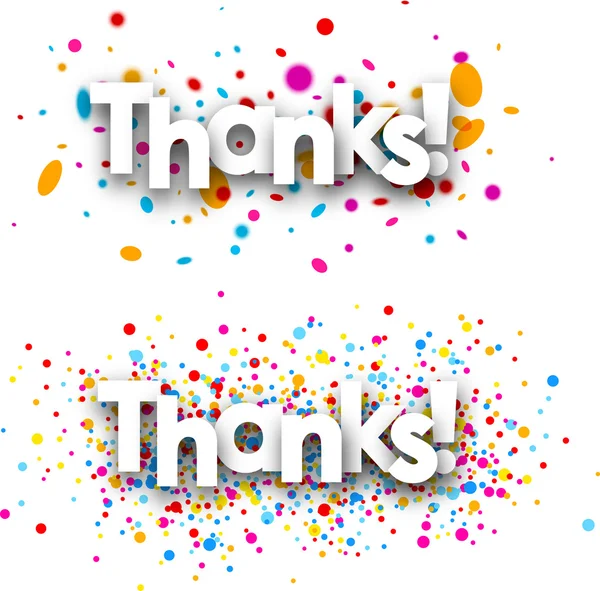 Paper thanks sign. Stock Vector by ©Maxborovkov 79102172