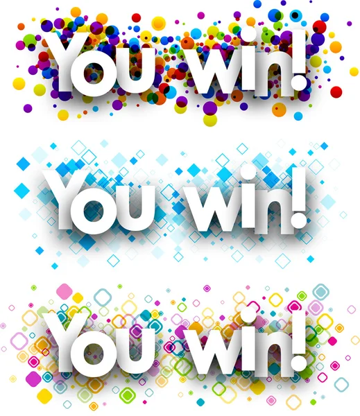 You Win Poster Spectrum Brush Strokes White Background Colorful ...