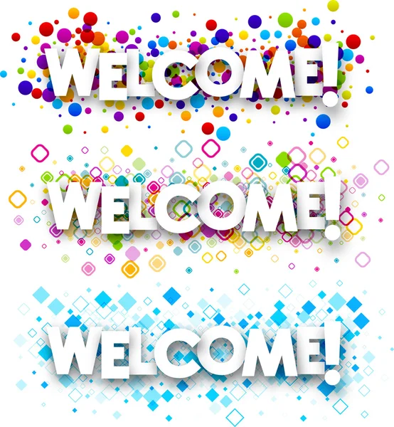 Welcome Poster Spectrum Brush Strokes White Background Colorful ...