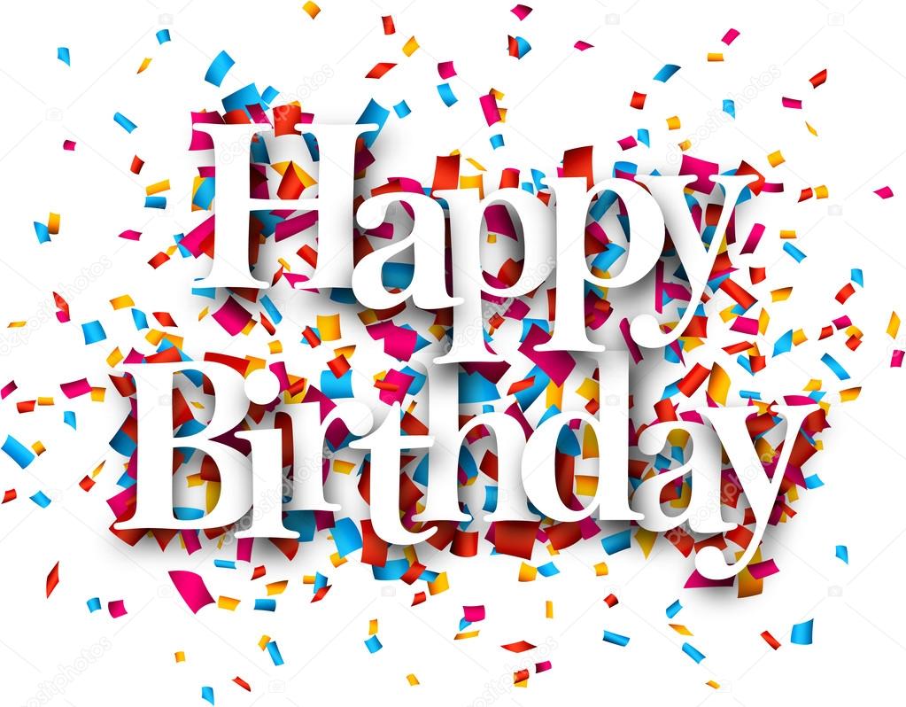 Paper Happy Birthday Confetti Sign Stock Vector Image By ©maxborovkov