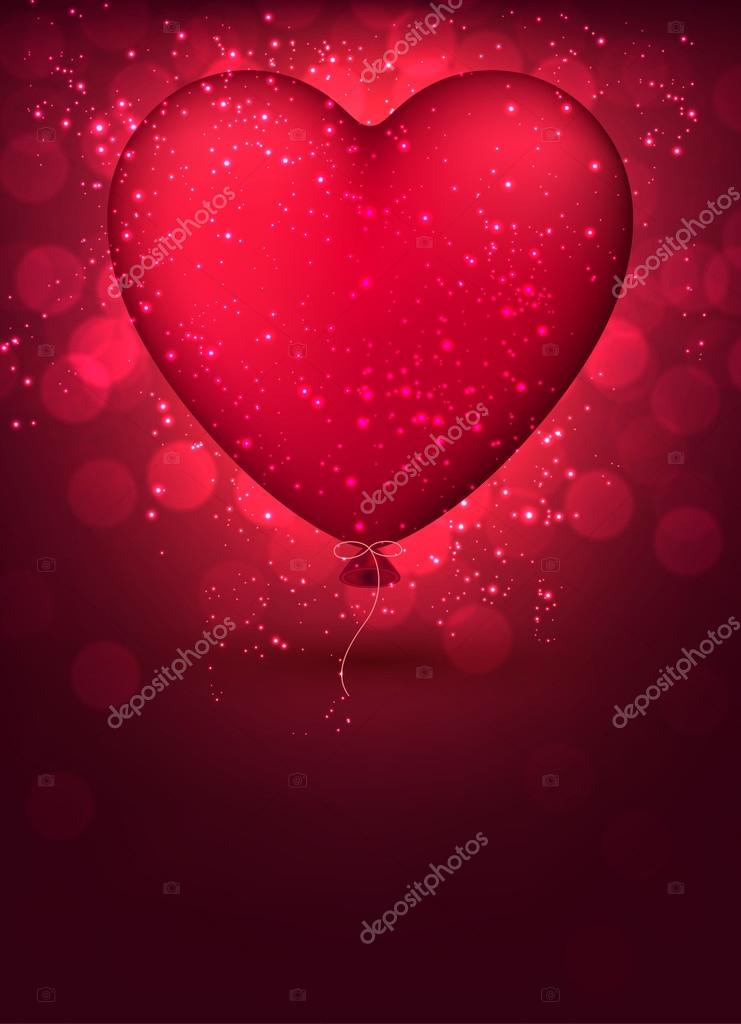 Classical magenta balloon heart background. Stock Vector by ...