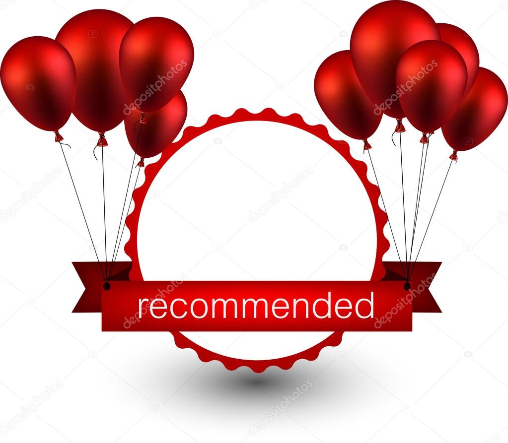 Recommended red ribbon background with balloons. Stock Vector by ...