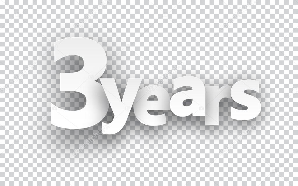 Three years paper sign. Stock Vector by ©Maxborovkov 79101528