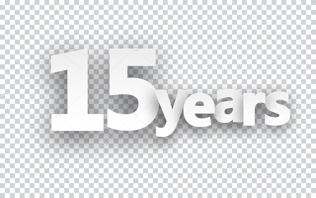 Fifteen years paper sign. — Stock Vector © Maxborovkov #79102176